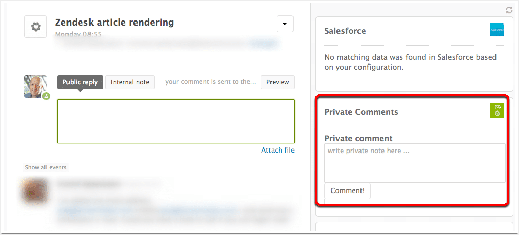 The Zendesk Private Comments App